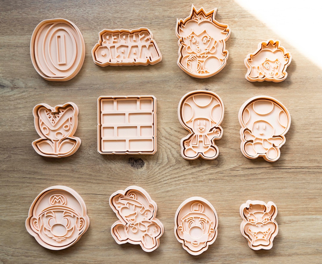 Super Mario Bros Cookie Cutters Set of 12 Mario Luigi Peach Toad Bowser ...