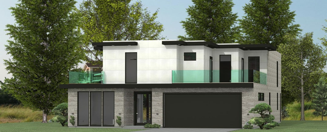 Custom Modern/contemporary Home Plans - 3 Bed 4.5 Bath - 3,321 Square ...