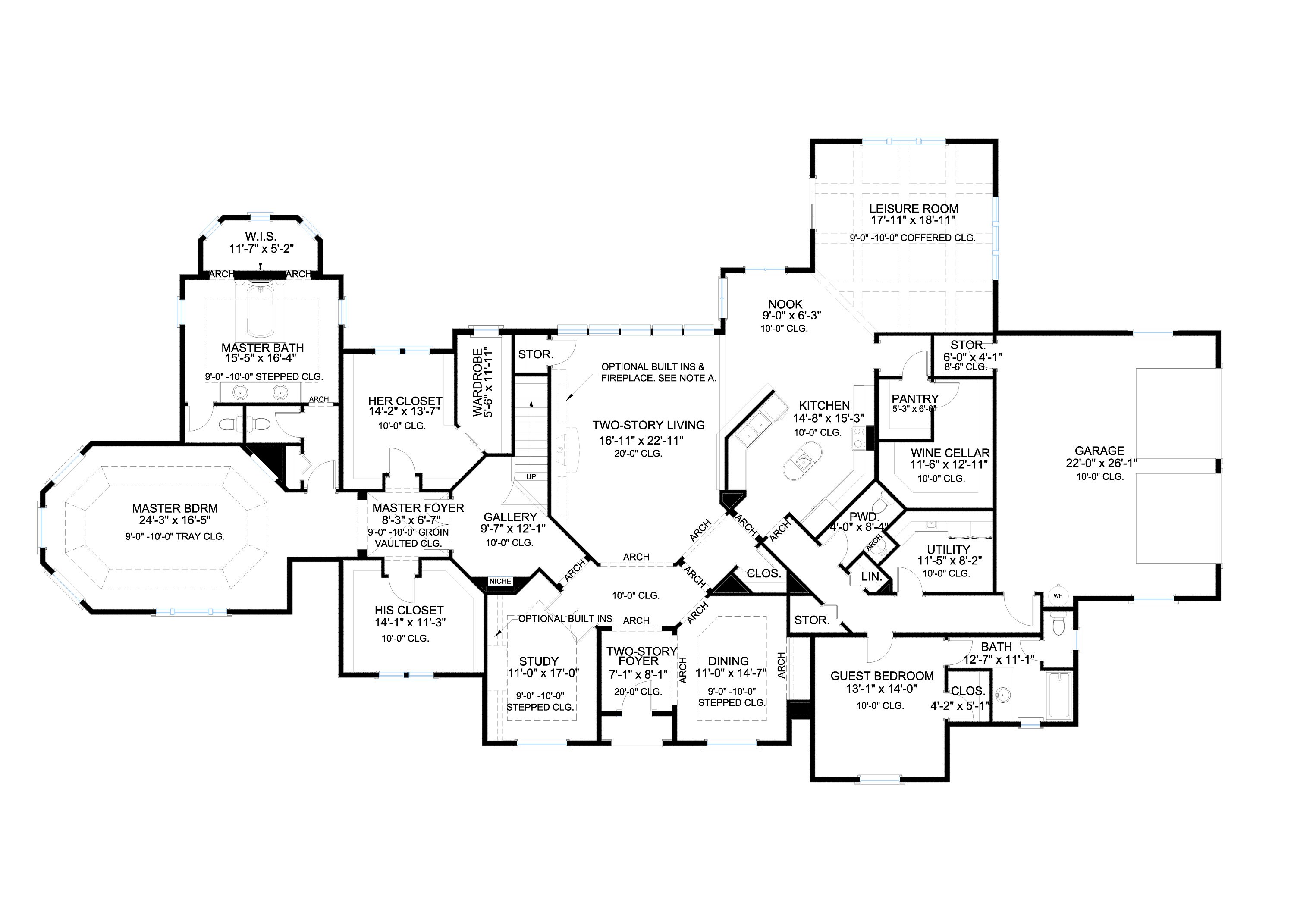 Dallas Style Home Plan 5,578 Sqft. 4 Bed 4.5 Bath W/ Wine Cellar - Etsy ...