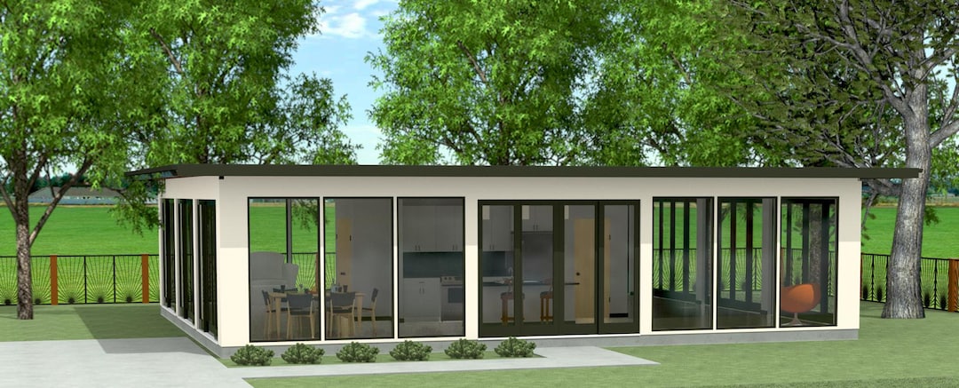 Custom Glass House - 1,364 Sqft. Open Concept, Studio Apartment - Etsy
