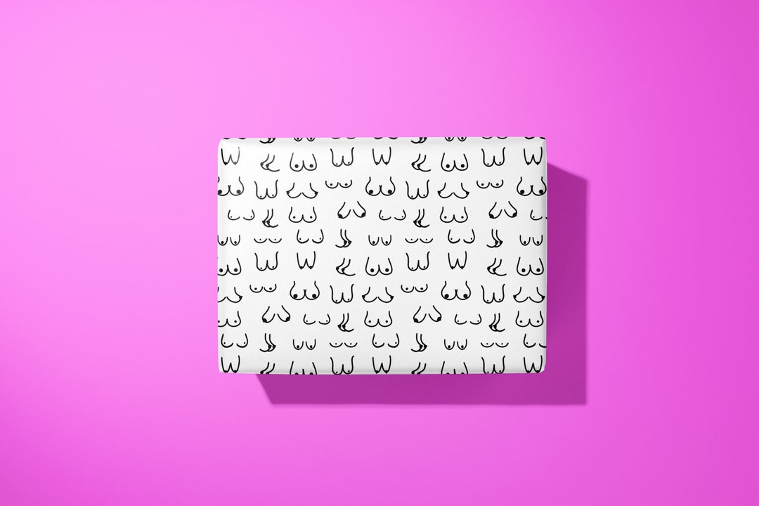 Boob Wrapping Paper - Giftwrap - Howrudedesign - Etsy