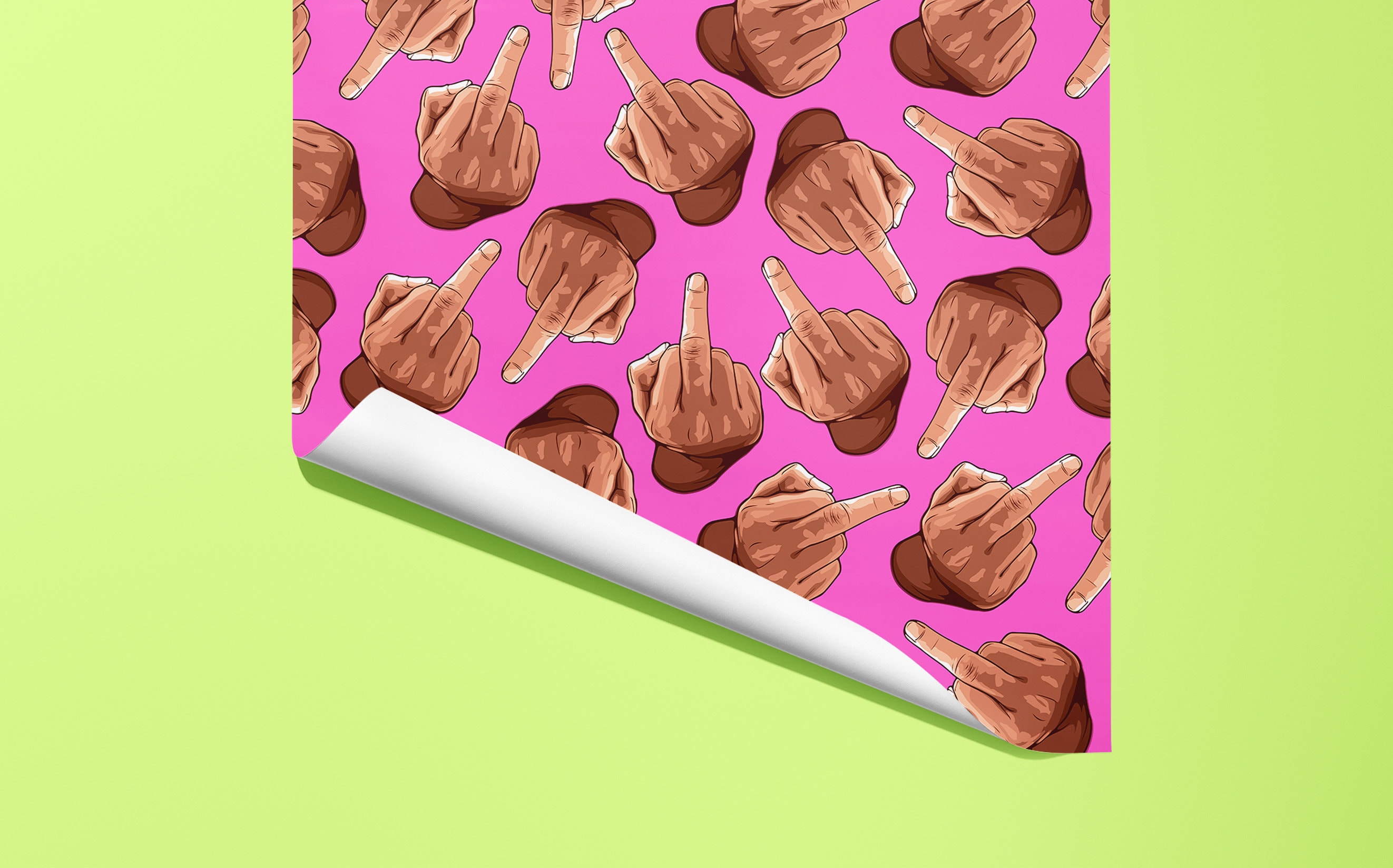 The Finger! Wrapping Paper / Birthdays Etc - Giftwrap - Howrudedesign ...