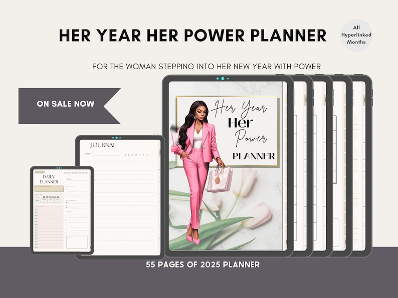 Women's Digital Planner 2025 | 2025 Hyperlinked & Printable PDF Planner ...