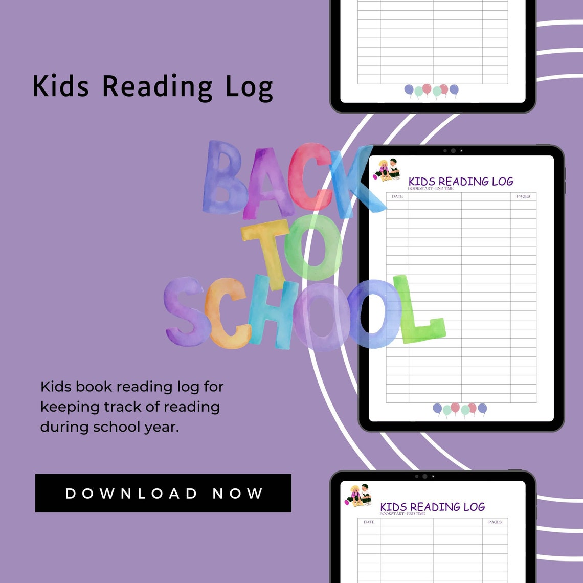Book Log for Kids | Reading Log Printable | Book Tracker for Kids ...