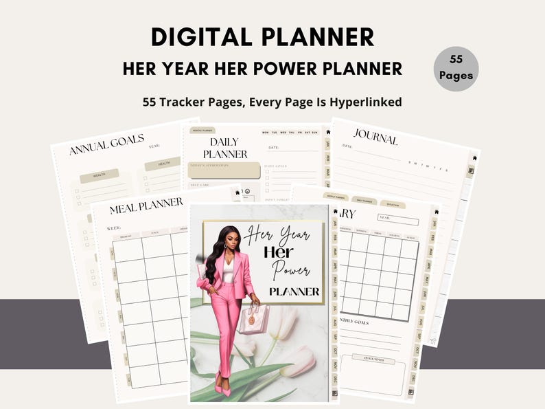 Women's Digital Planner 2025 | 2025 Hyperlinked & Printable PDF Planner ...