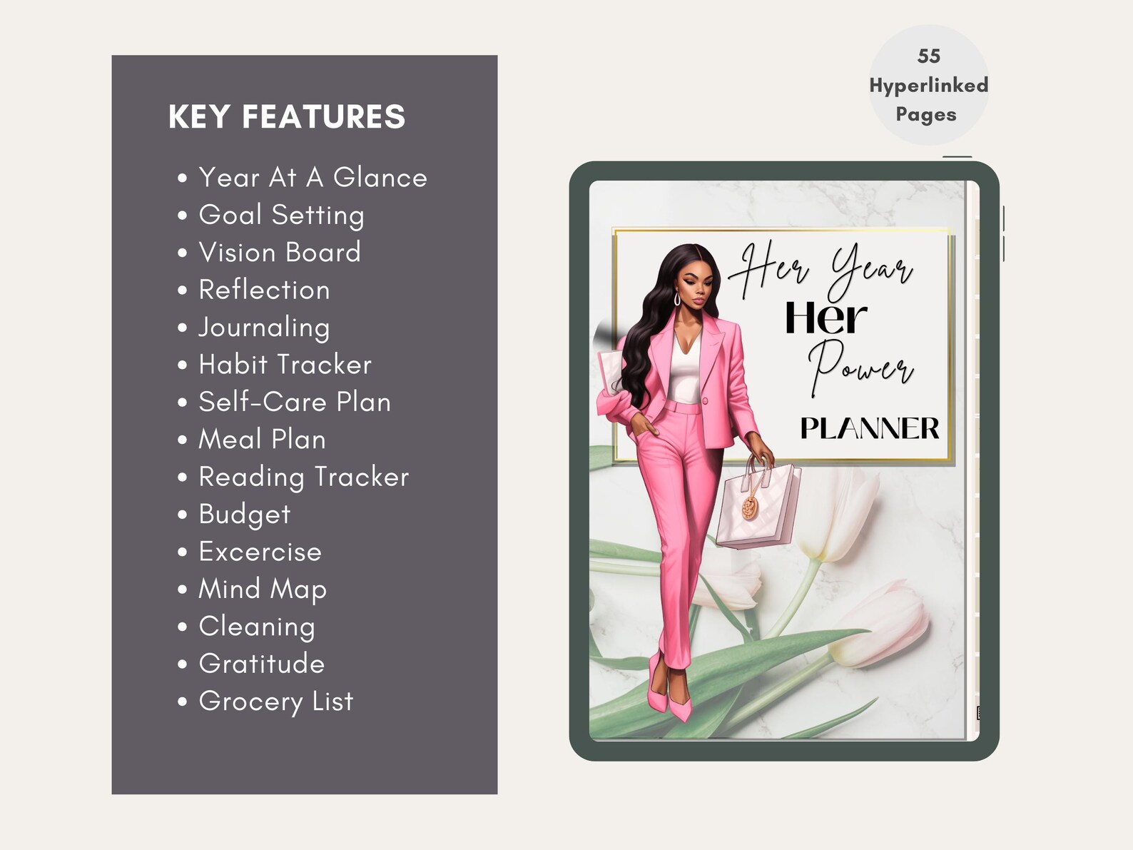 Women's Digital Planner 2025 | 2025 Hyperlinked & Printable PDF Planner ...
