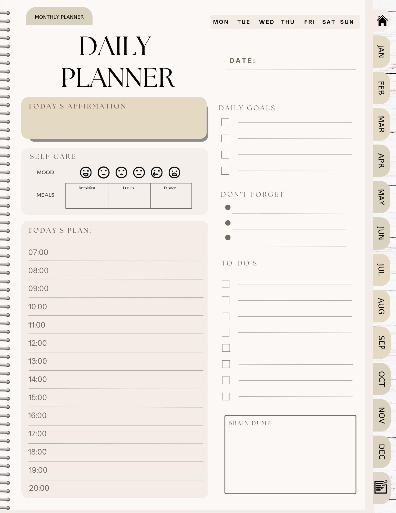 Women's Digital Planner 2025 | 2025 Hyperlinked & Printable PDF Planner ...