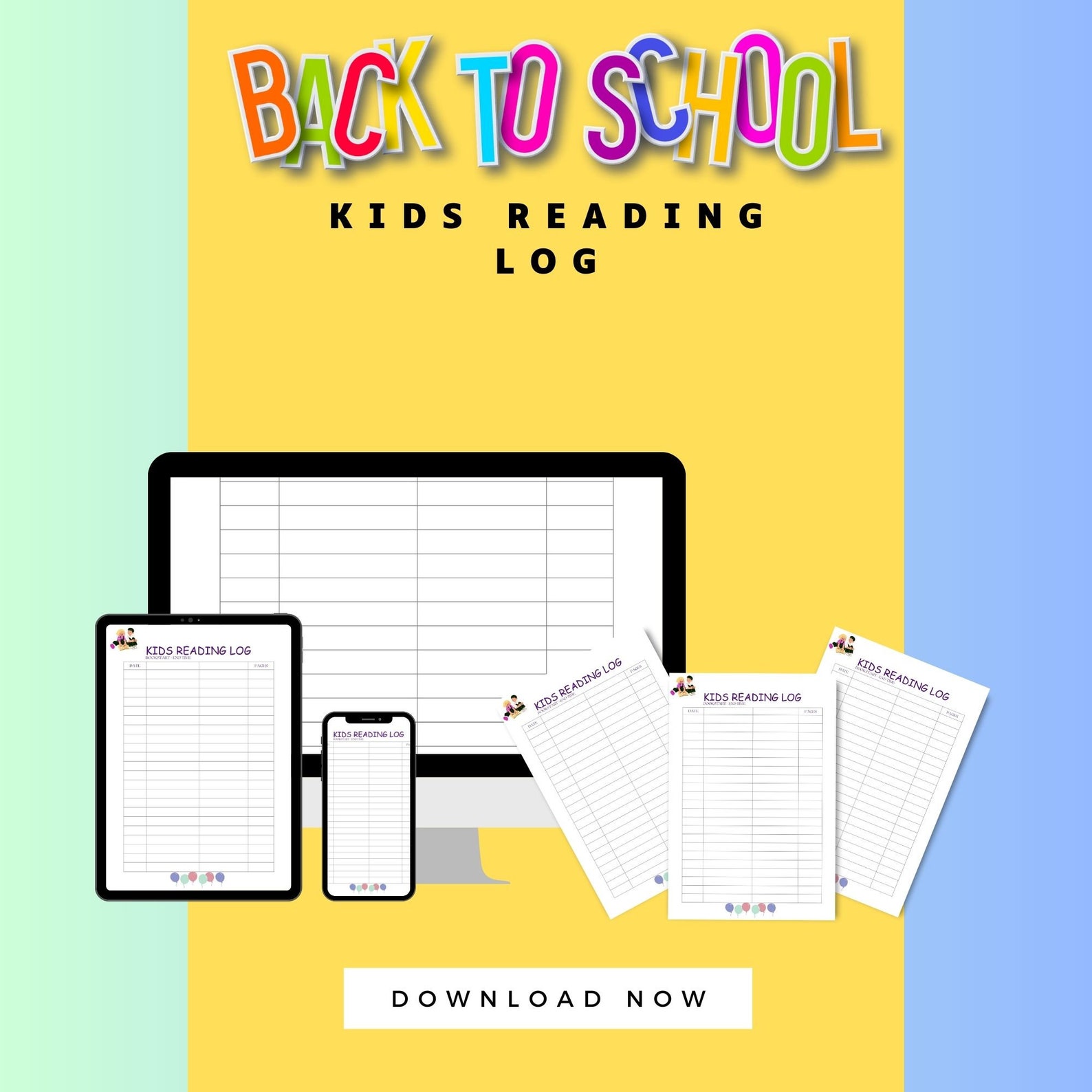 Book Log for Kids | Reading Log Printable | Book Tracker for Kids ...