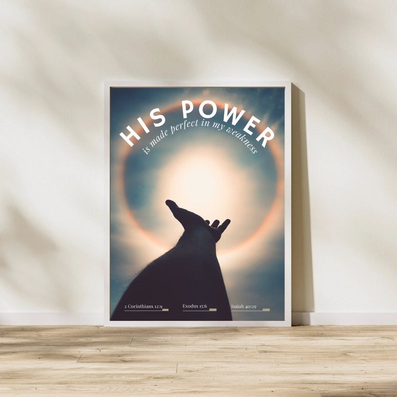 His Power Contemporary Art Christian Digital Print Scripture Artwork ...