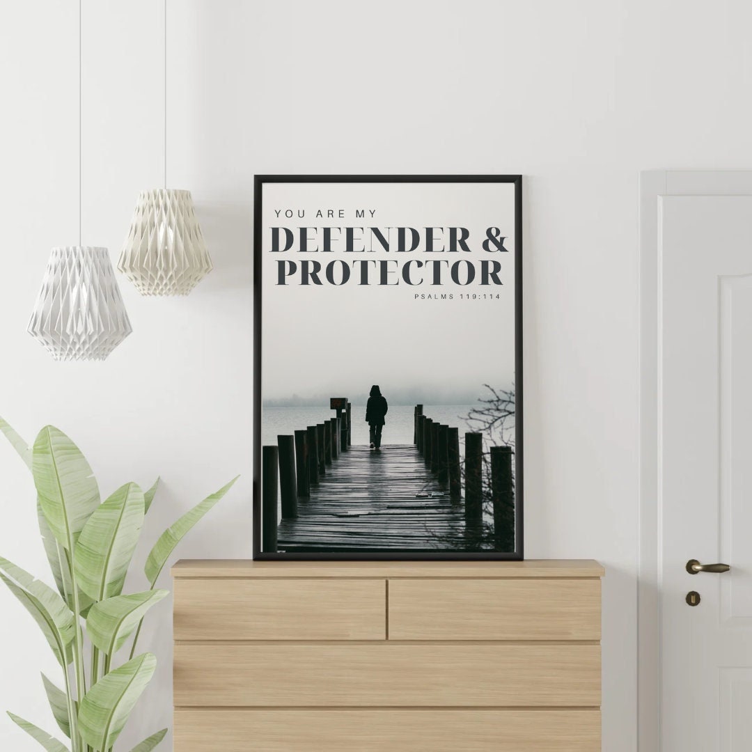 Defender & Protector | Christian Artwork | Scripture Decor | Christian ...