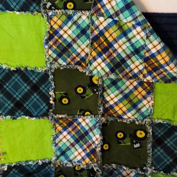 Tractor Rag Quilt - Etsy