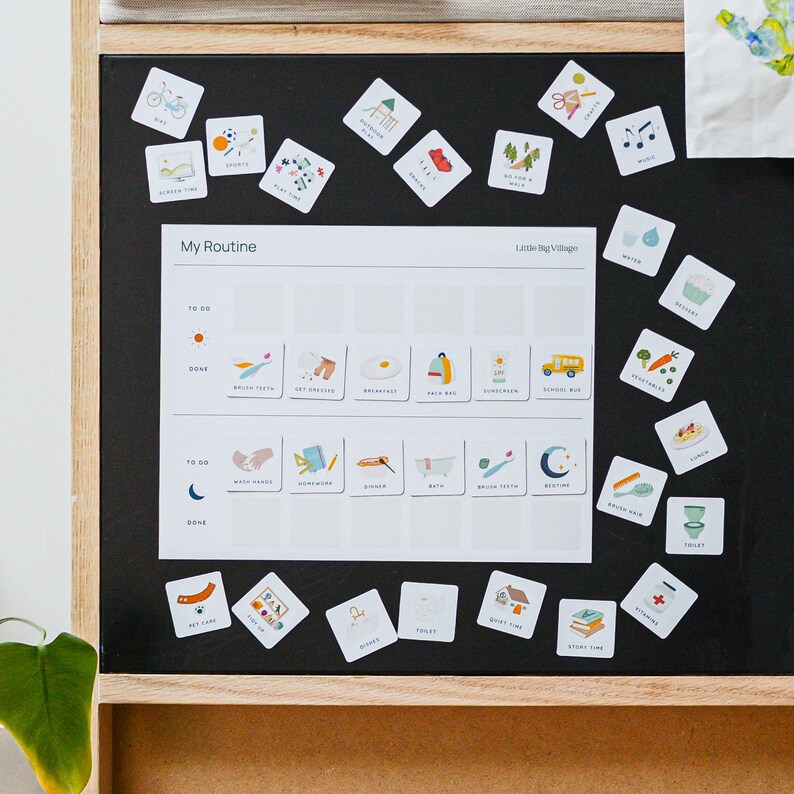 PRINTABLE Routine Chart With 35 Illustrations - Etsy