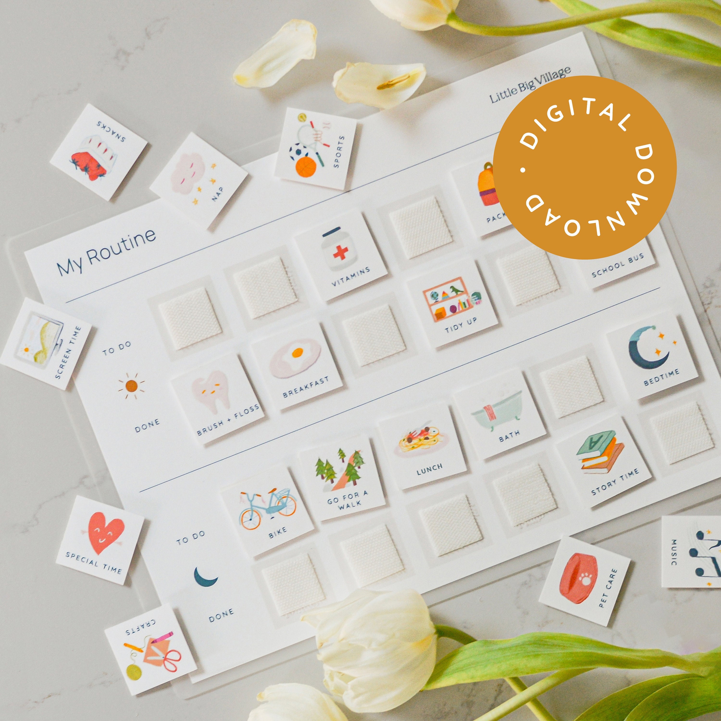 PRINTABLE Routine Chart With 35 Illustrations - Etsy