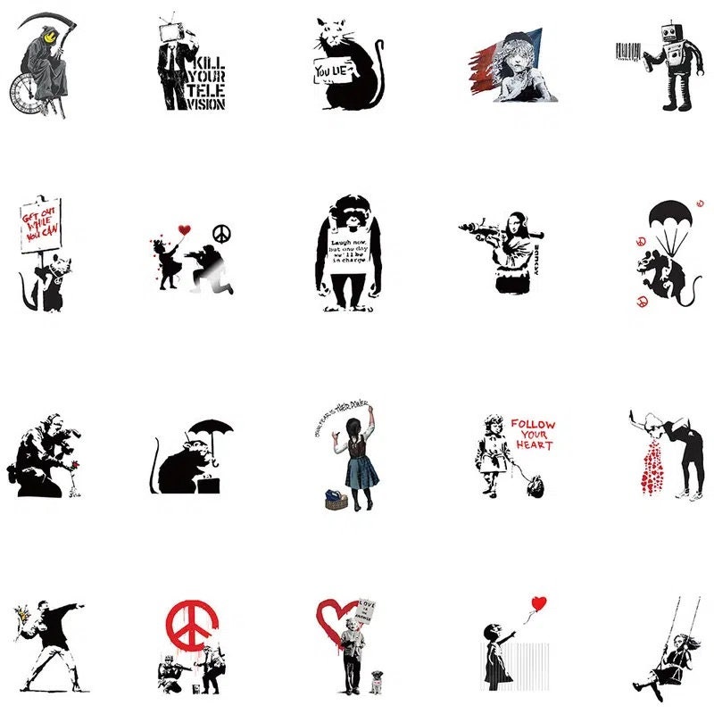 5 Pack Bansky STICKERS randomly Packaged - Etsy