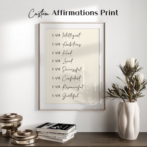 Custom Daily Affirmations Poster, Positive Affirmations Print, Custom ...