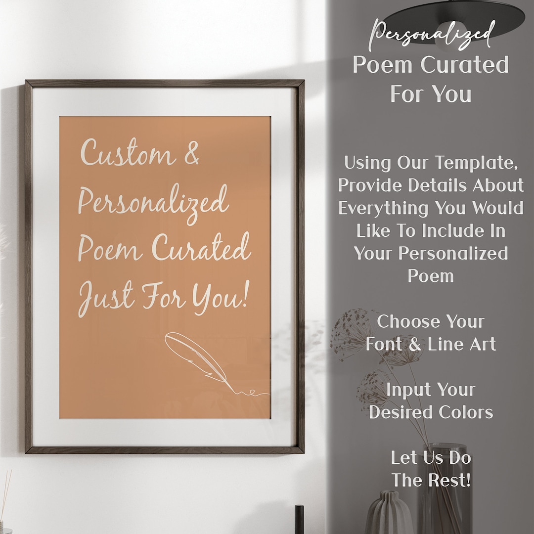 Custom Modern Poem Print, Personalized Haiku Poem Wall Art ...