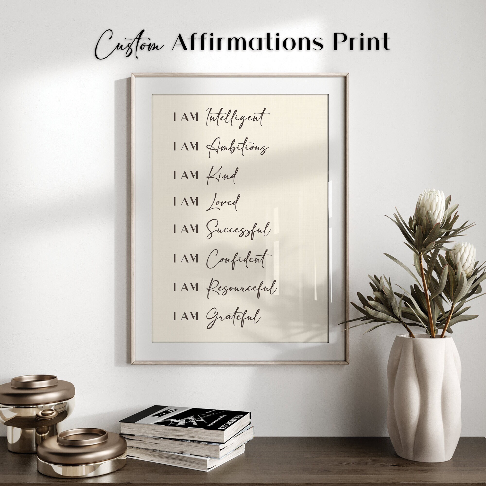 Custom Daily Affirmations Poster, Positive Affirmations Print, Custom ...