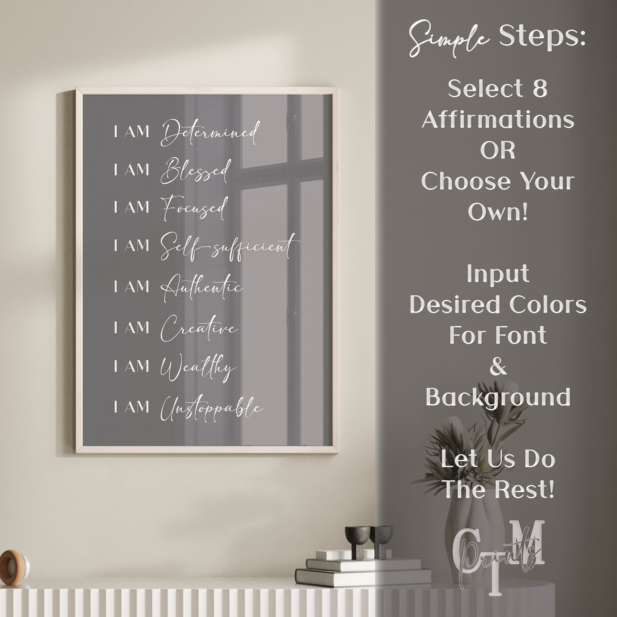 Custom Daily Affirmations Poster, Positive Affirmations Print, Custom ...