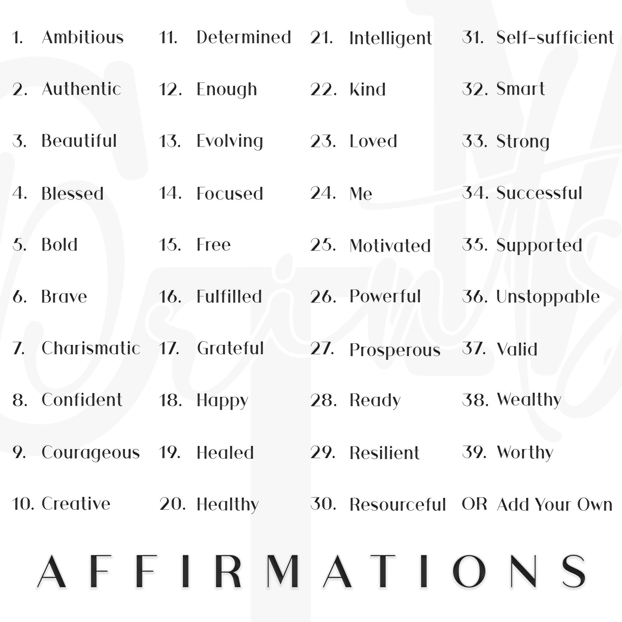 Custom Daily Affirmations Poster, Positive Affirmations Print, Custom ...