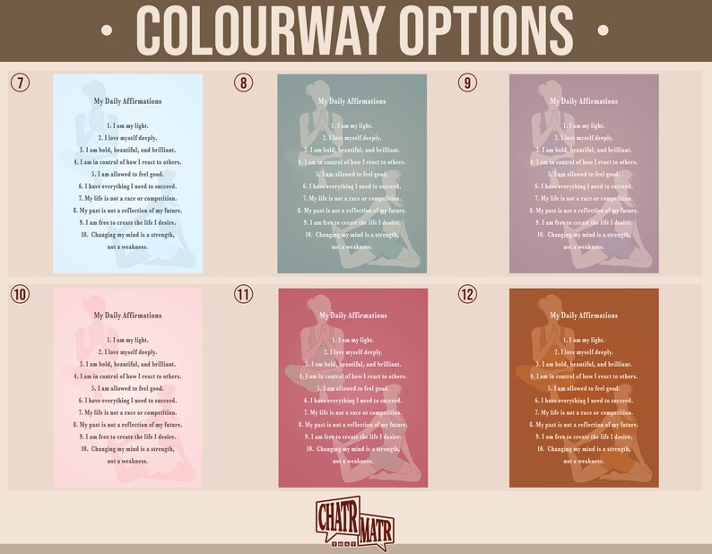 Custom Daily Affirmations Poster Positive Affirmations Print - Etsy