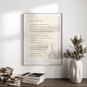 Custom Poem Wall Art, Custom Quote Ideal Print, Personalised Text Art ...