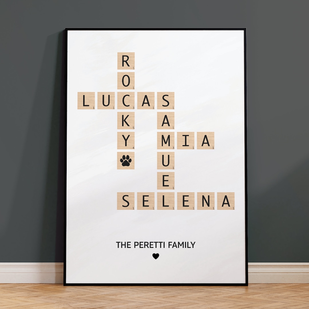 Custom Name Wall Art for Family Home Personalized Scrabble - Etsy