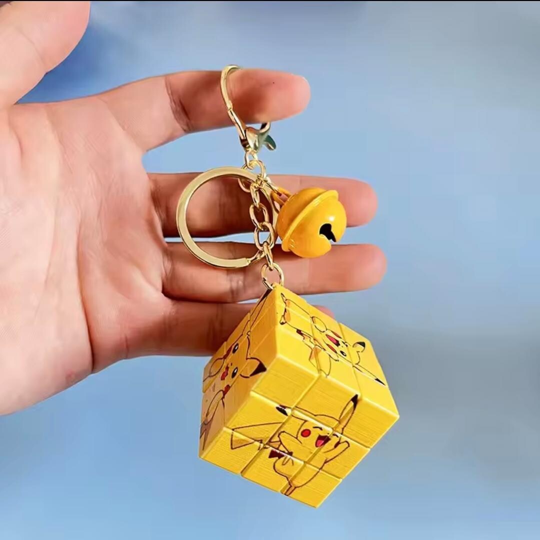 Pokemon Pikachu Mini Rubix Cube Keychain Pendant Cute School Bag ...