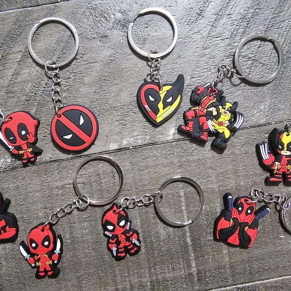 Character Keychain, Deadpool Keychain, Key Holder Accessory, Wolverine ...