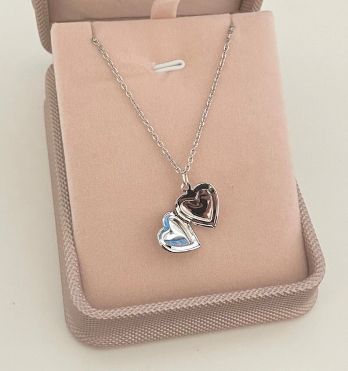 Silver Open Locket Necklace; Stainless Steel, Picture Locket - Etsy