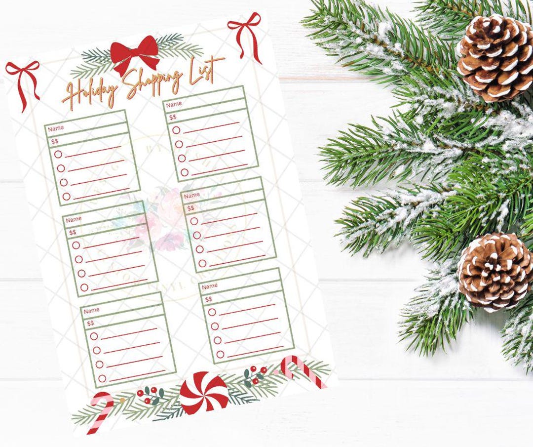 Holiday Gift List Printable PDF, Gift Tracker, Holiday Shopping List ...