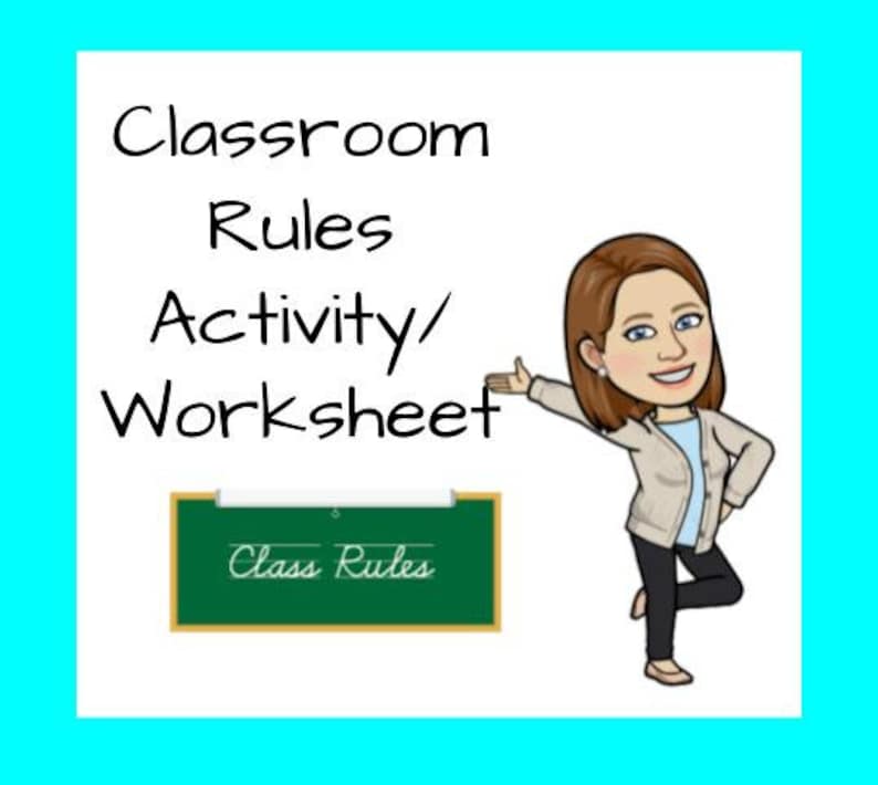 Classroom Rules Worksheet - Etsy