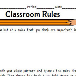 Classroom Rules Worksheet - Etsy