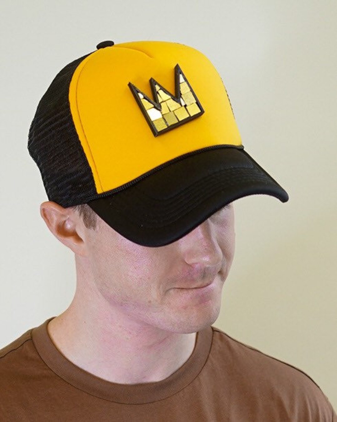 Gold Crown Trucker Hat: Italian Gold Leaf Basquiat Style - Etsy