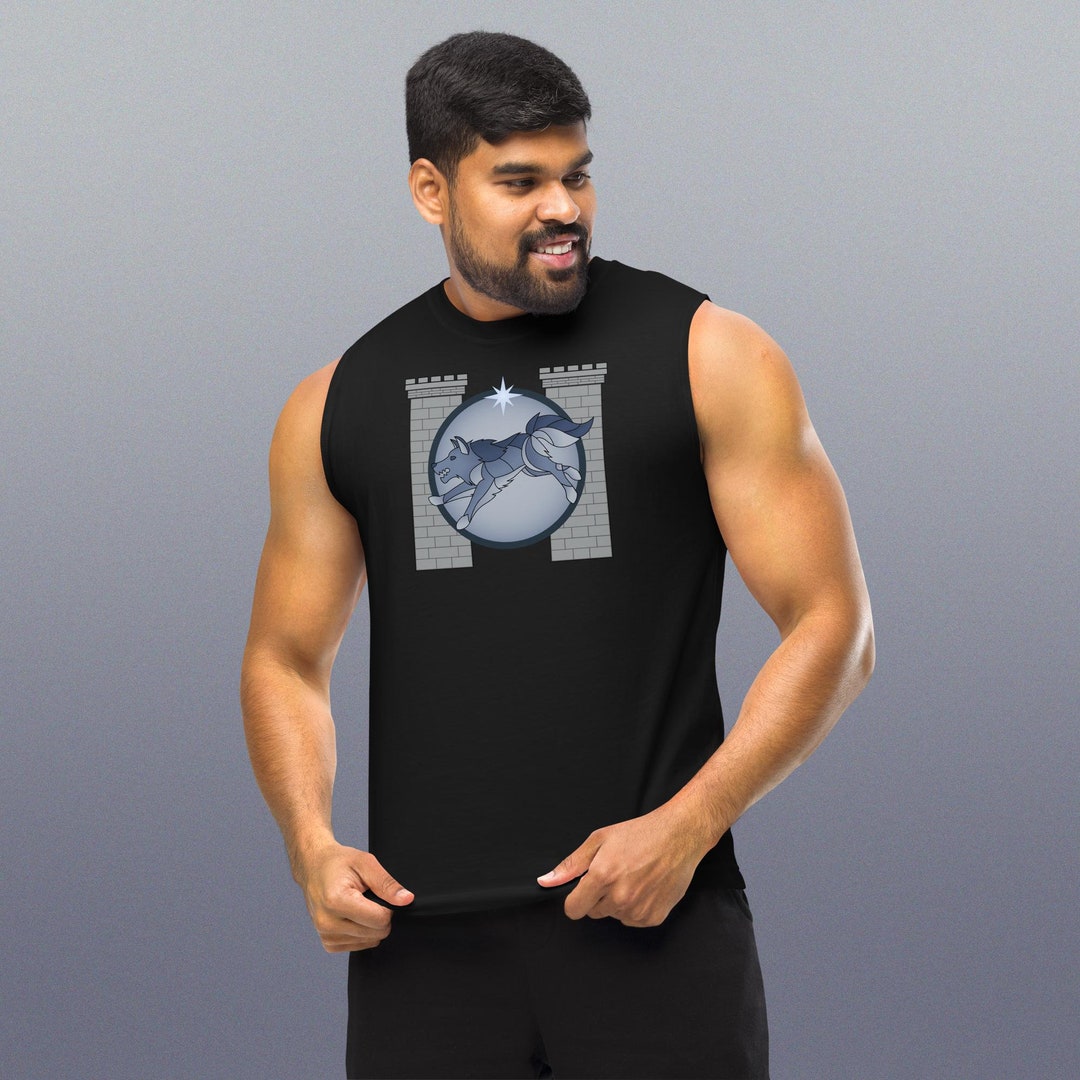 Muscle Shirt - Wolf and Towers Design - Etsy