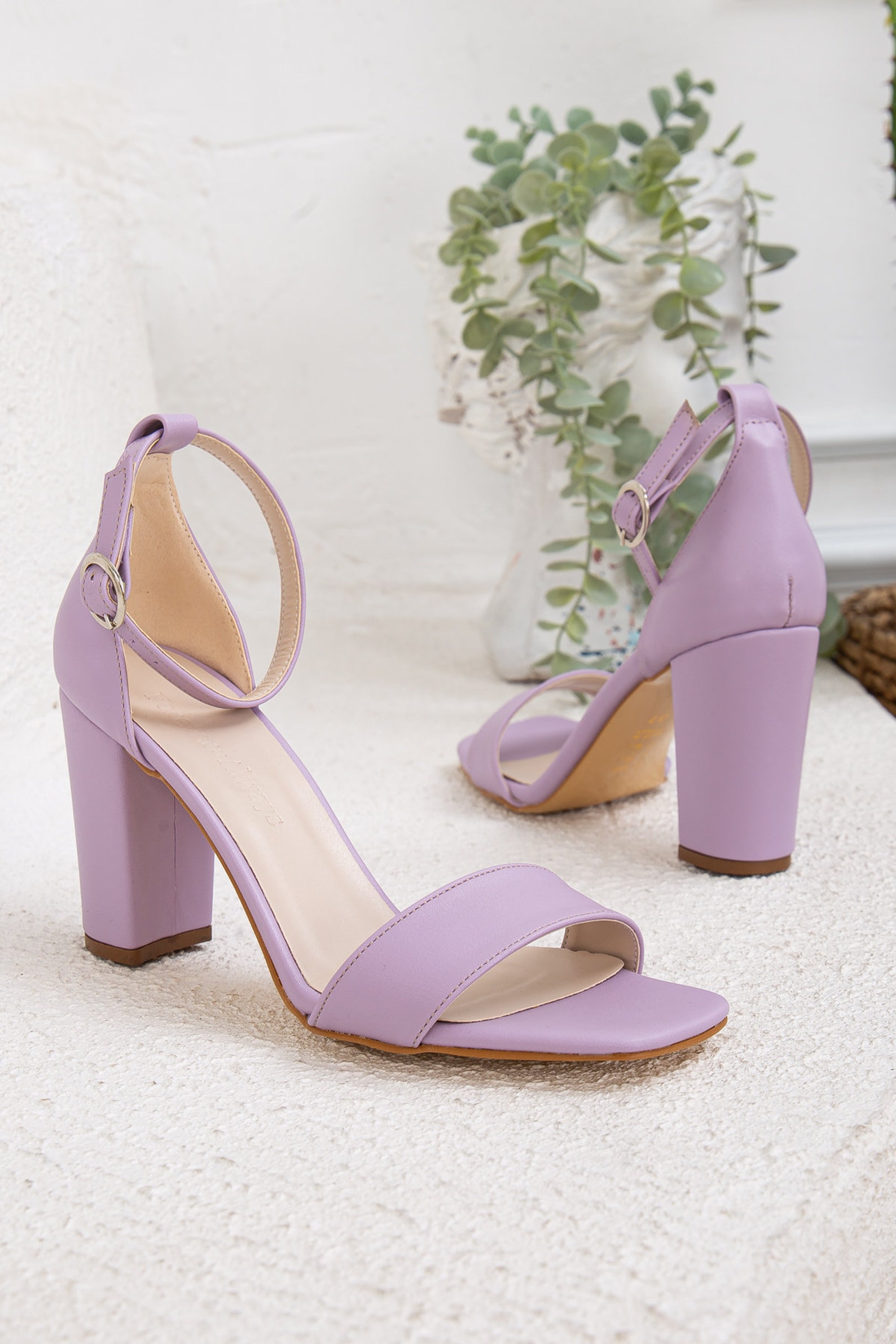 Lavender Block Heels Lavender High Heels Lavender Open Toe - Etsy