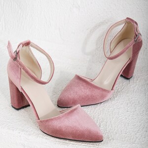 Rose Velvet Heels, Wedding Shoes, Rose Bridal Shoes With Ribbon, Rose ...