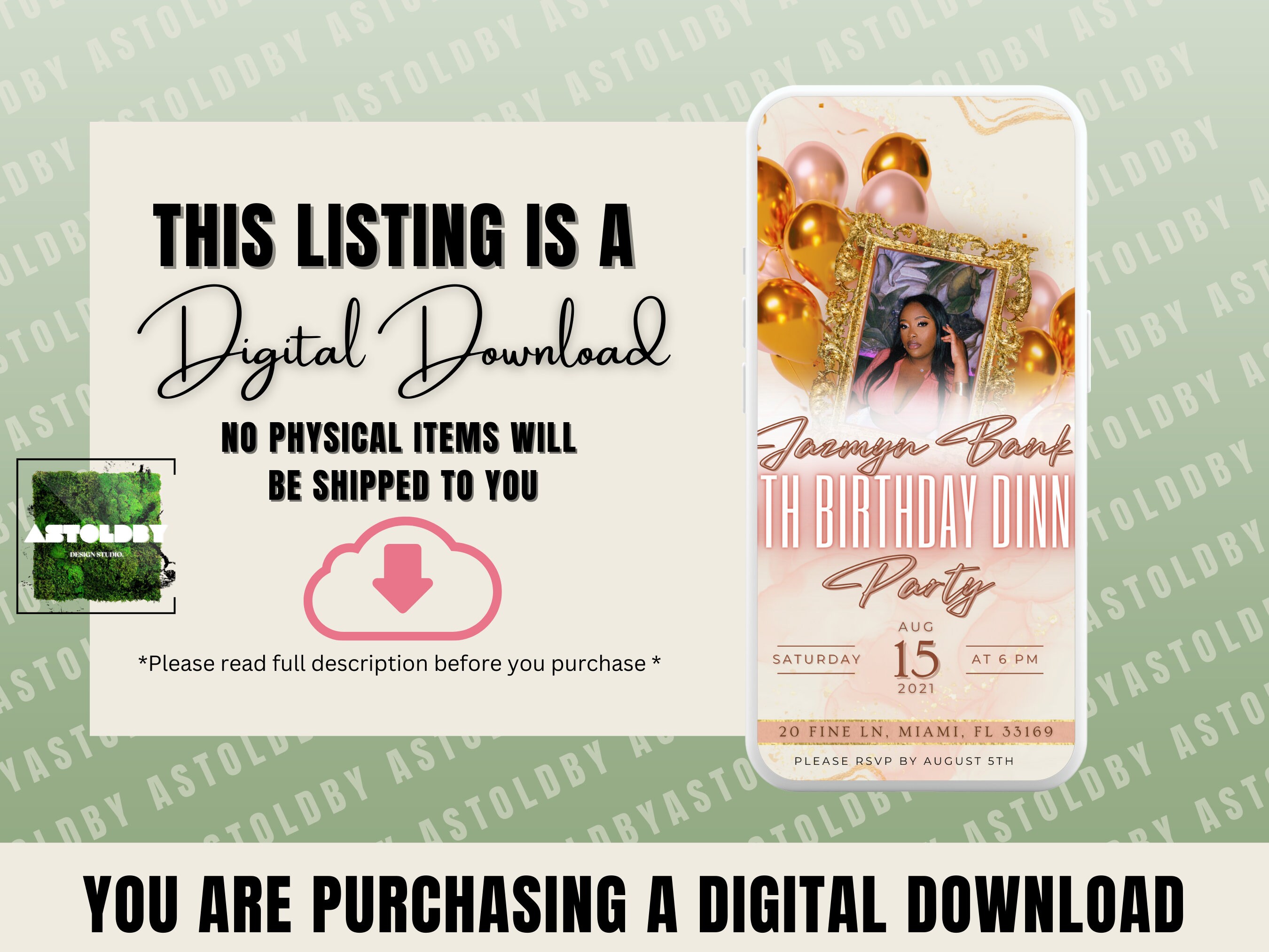 Editable Birthday Invitation, Canva Template, Birthday Dinner Invite ...