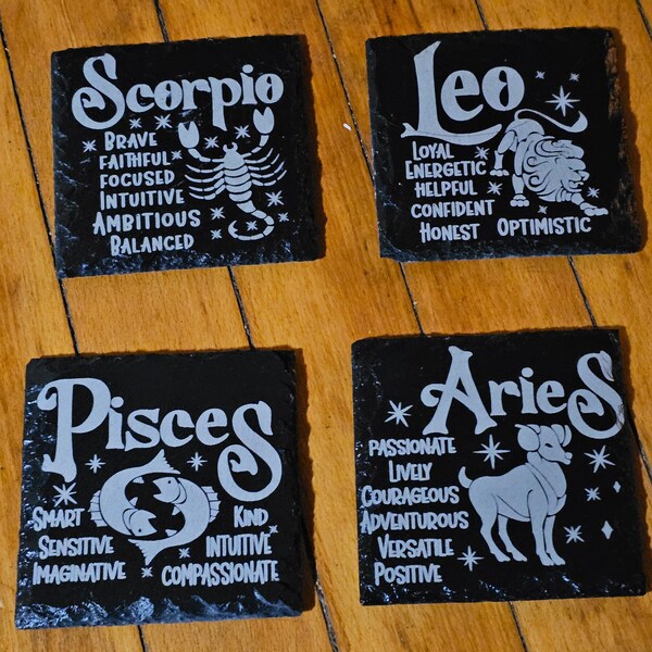 Zodiac Coaster - Etsy