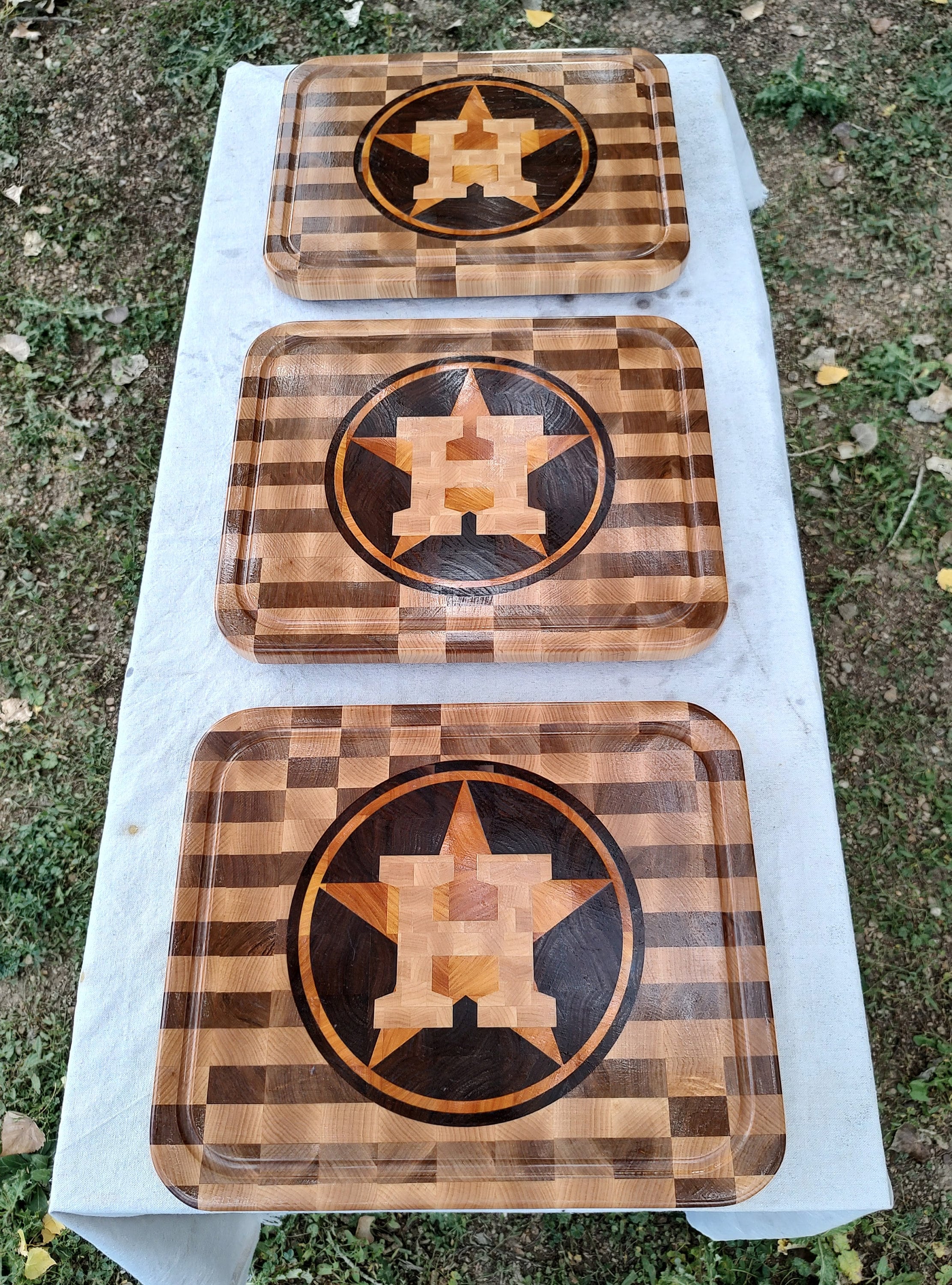 Astros Maple End Grain Inlayed Cutting Board - Etsy