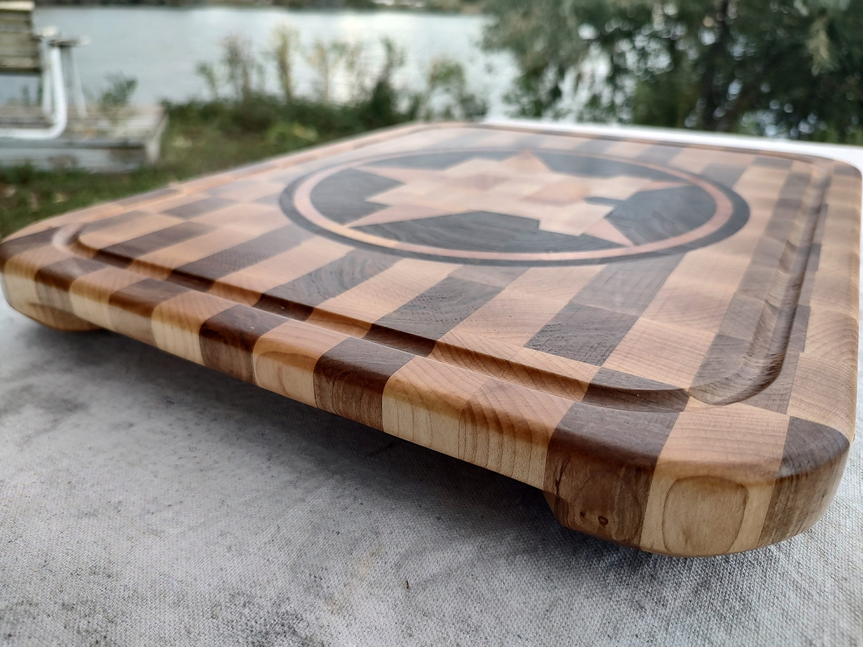 Astros Maple End Grain Inlayed Cutting Board - Etsy