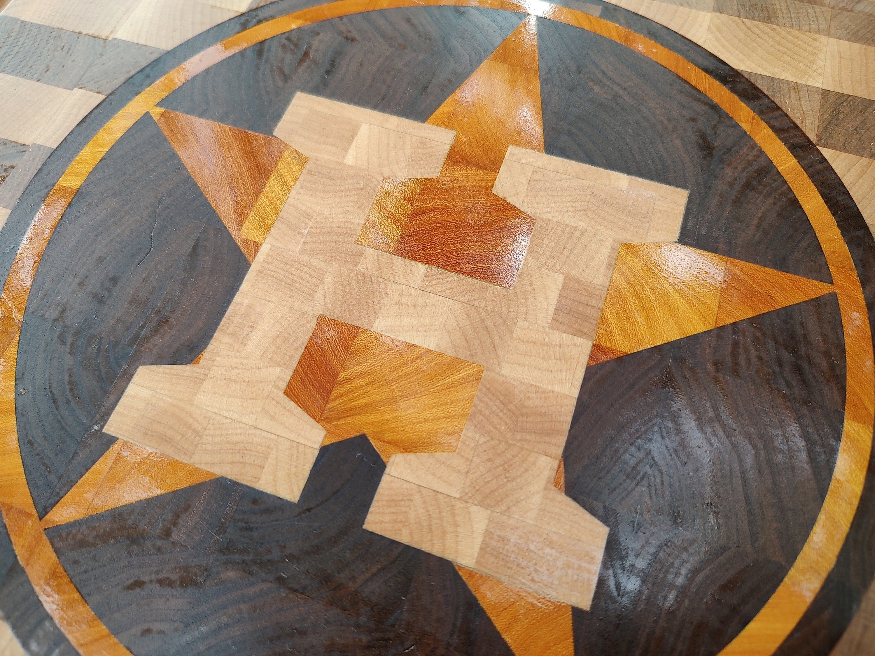 Astros Maple End Grain Inlayed Cutting Board - Etsy