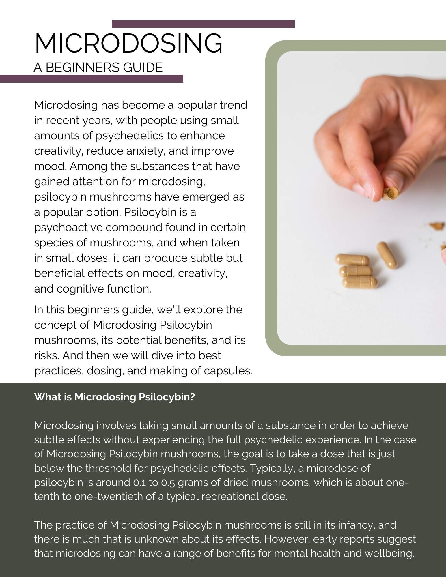 Microdosing Guide for Beginners - Etsy