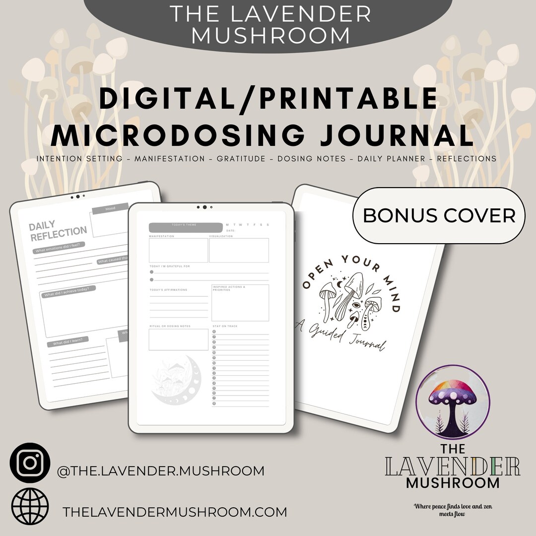 Microdosing Journal - Guided Journal/planner/tracker W/ Manifestation ...