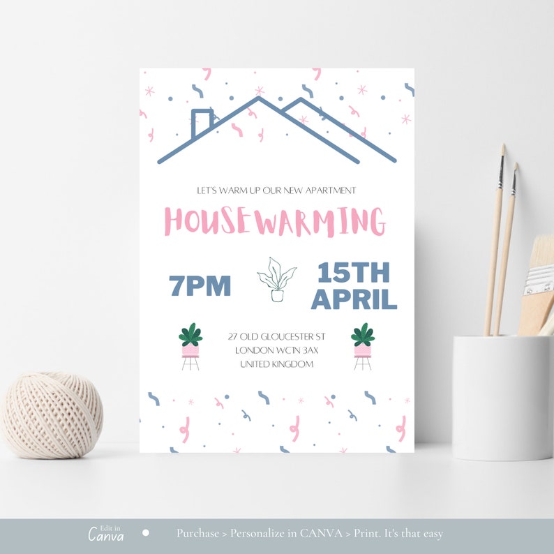 Editable House Warming Invitation, House Warming Party, Modern ...