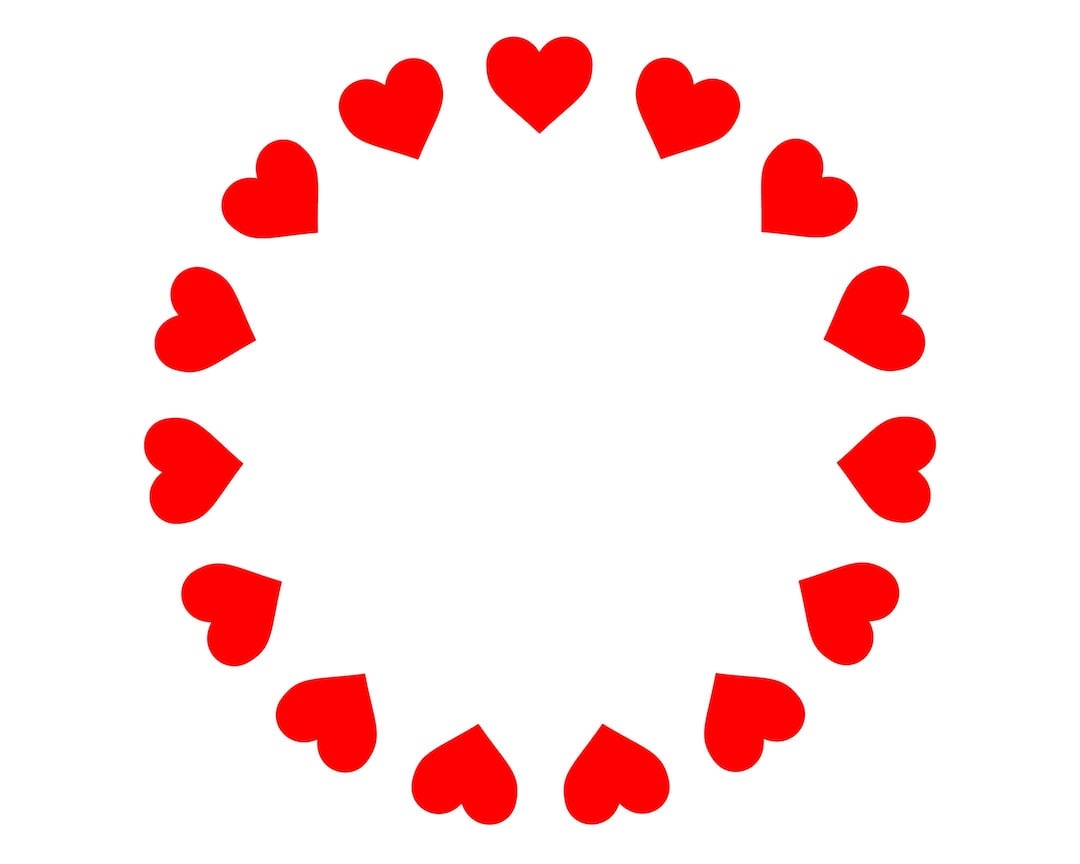 Heart Circle Frame SVG: Valentine's Day Sublimation Design (digital ...