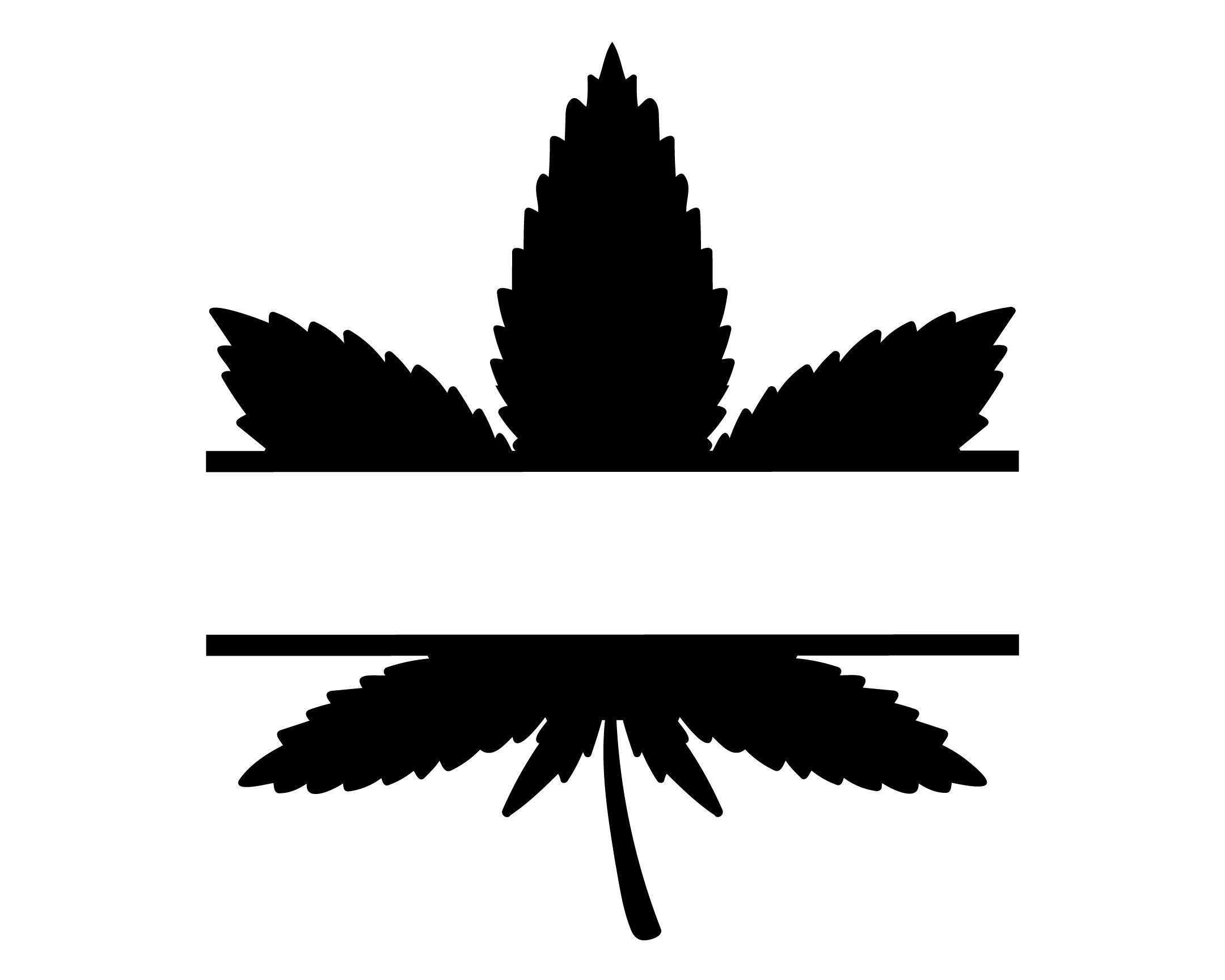 Marijuana Split Monogram SVG Custom Name Template for Engraving Cutting ...