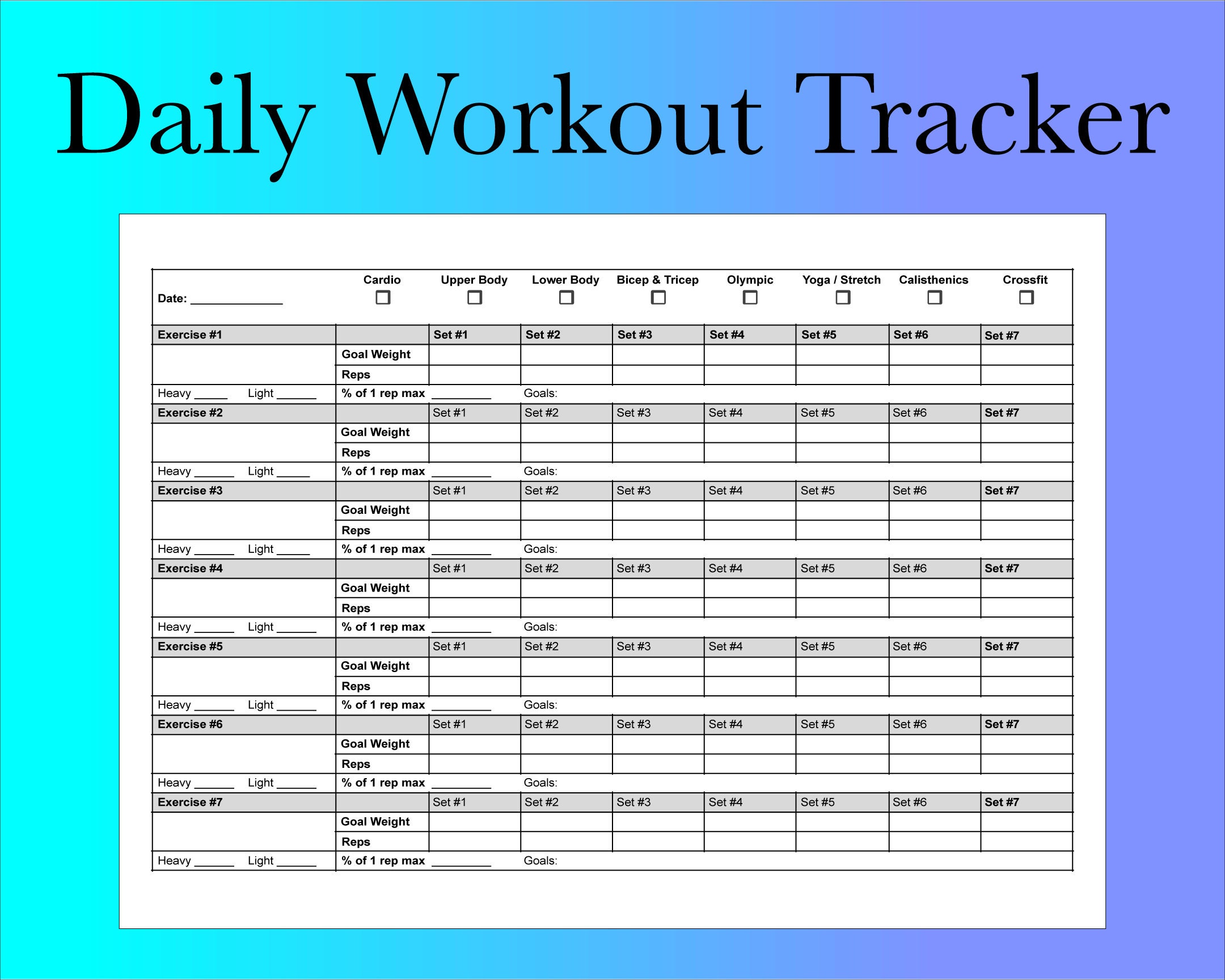 Printable Weightlifting Log Book: Simple Fitness Tracker (PDF) - Etsy