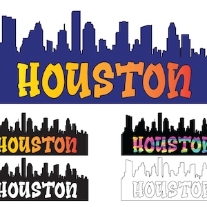 Houston Skyline SVG: Astros Colors, Cityscape Art (digital Files) - Etsy