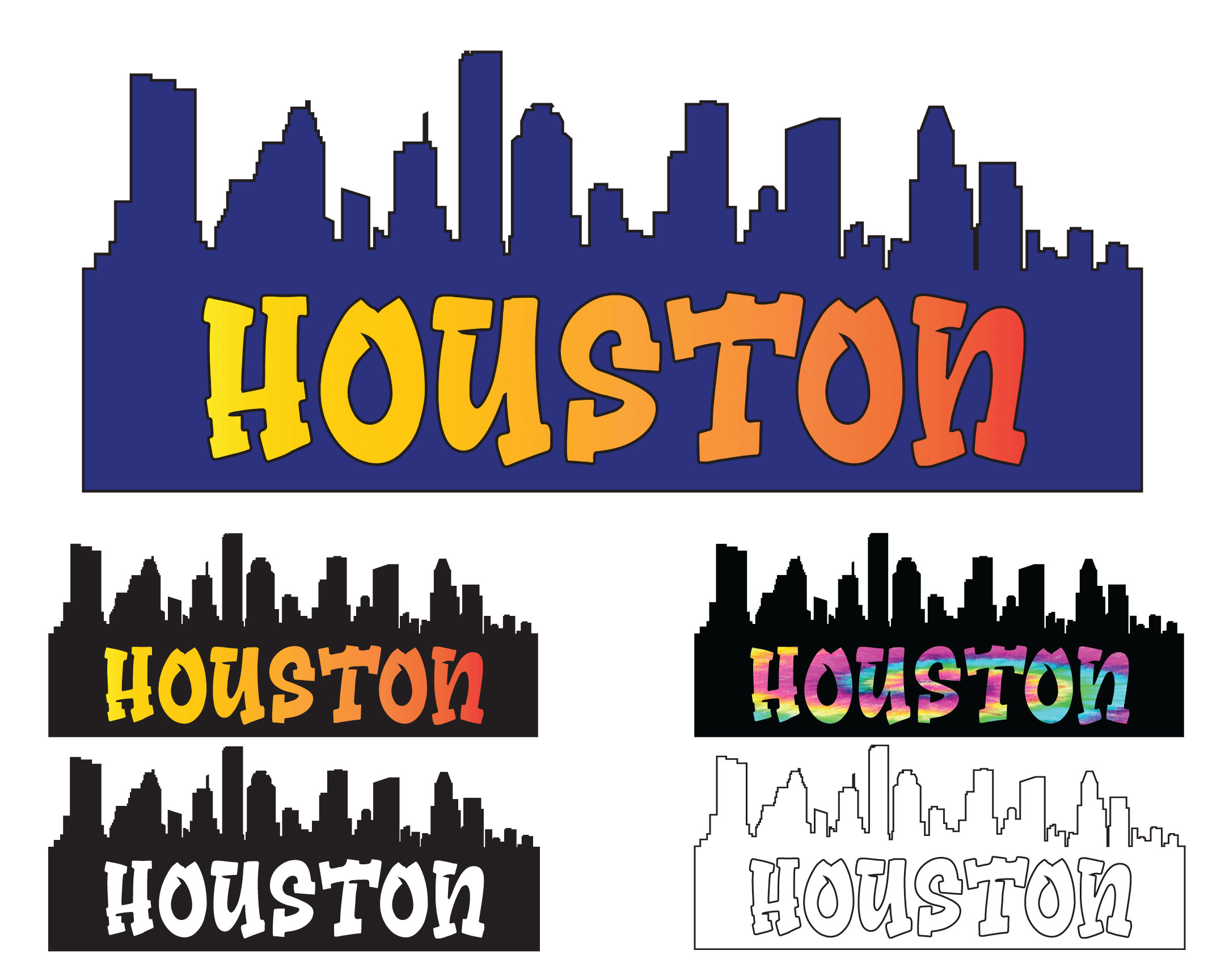 Houston SVG - Houston Skyline Image | H-town PNG - City Skyline Art ...
