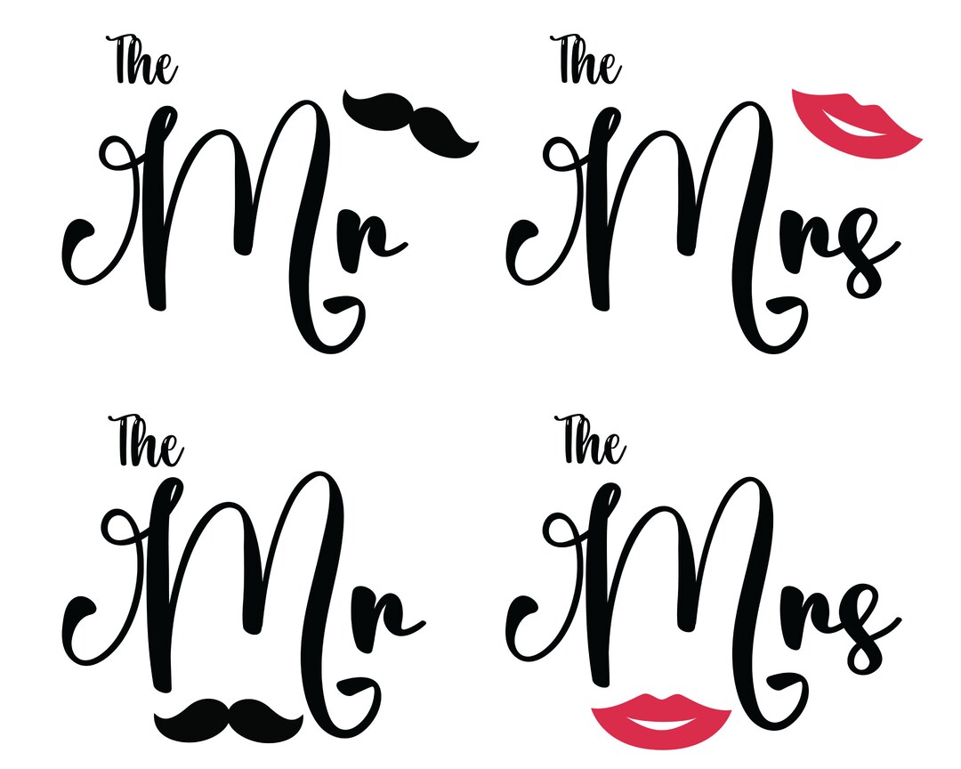 Wedding SVG - Mr & Mrs Design - Cut File for Weddings - Lips and ...